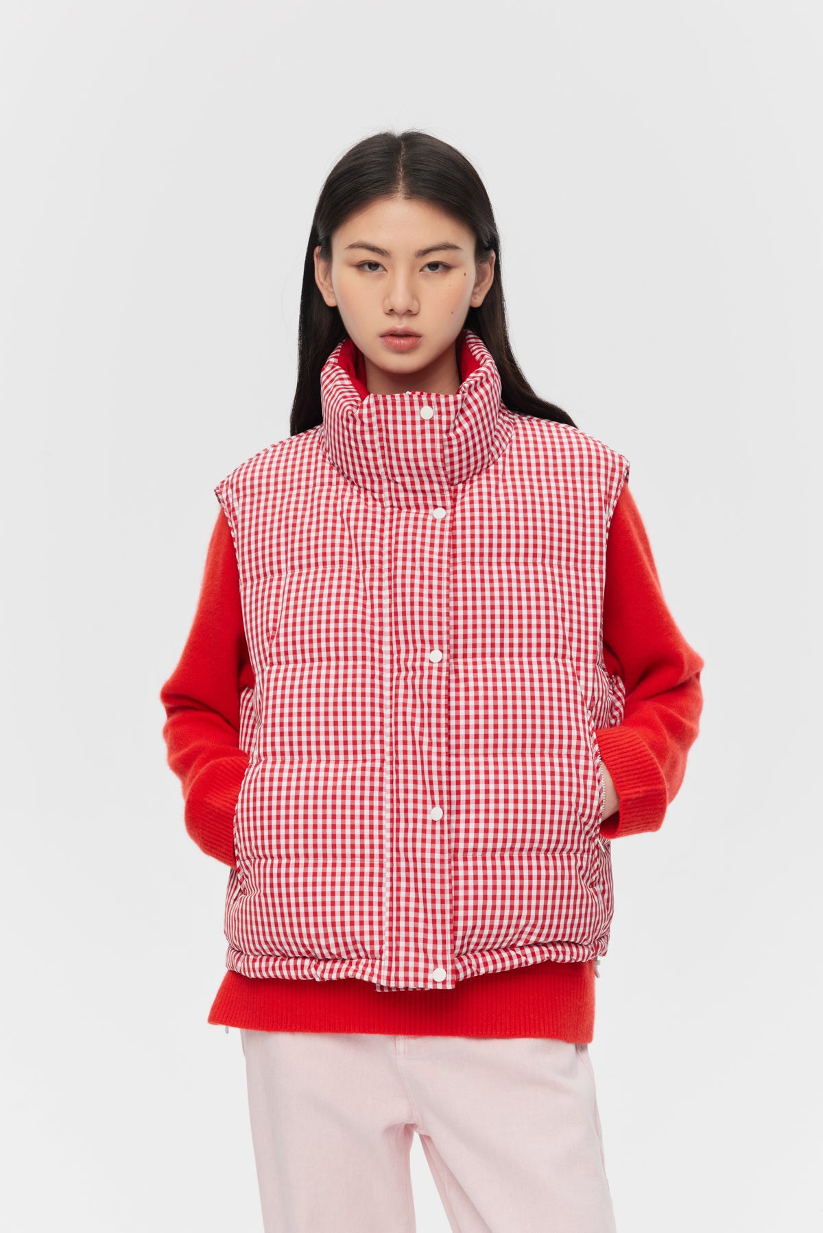 Reversible Raspberry Red Down Vest – Urlazh New York